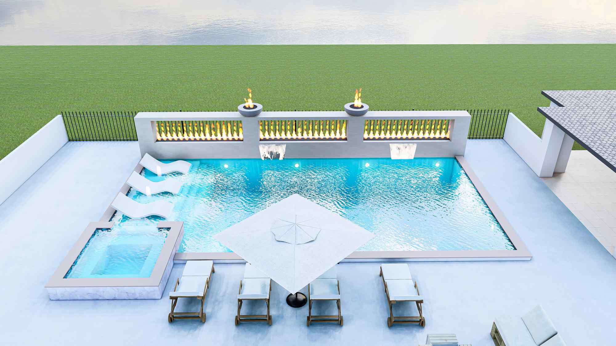 Rendering of Swimming Pools | Austrade Rendering Services